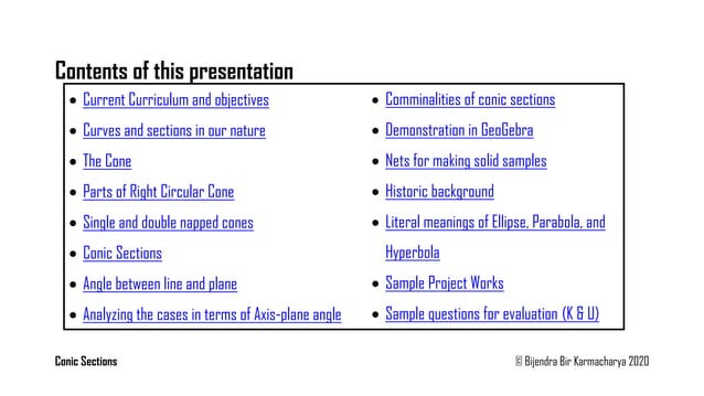 Conic sections slide compatibility format doc | PPT