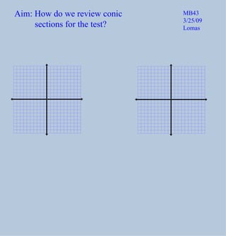 Conics Test Review T | PPT
