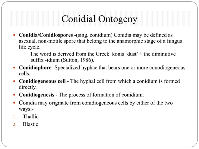 Conidial ontogeny akanksha | PPTX