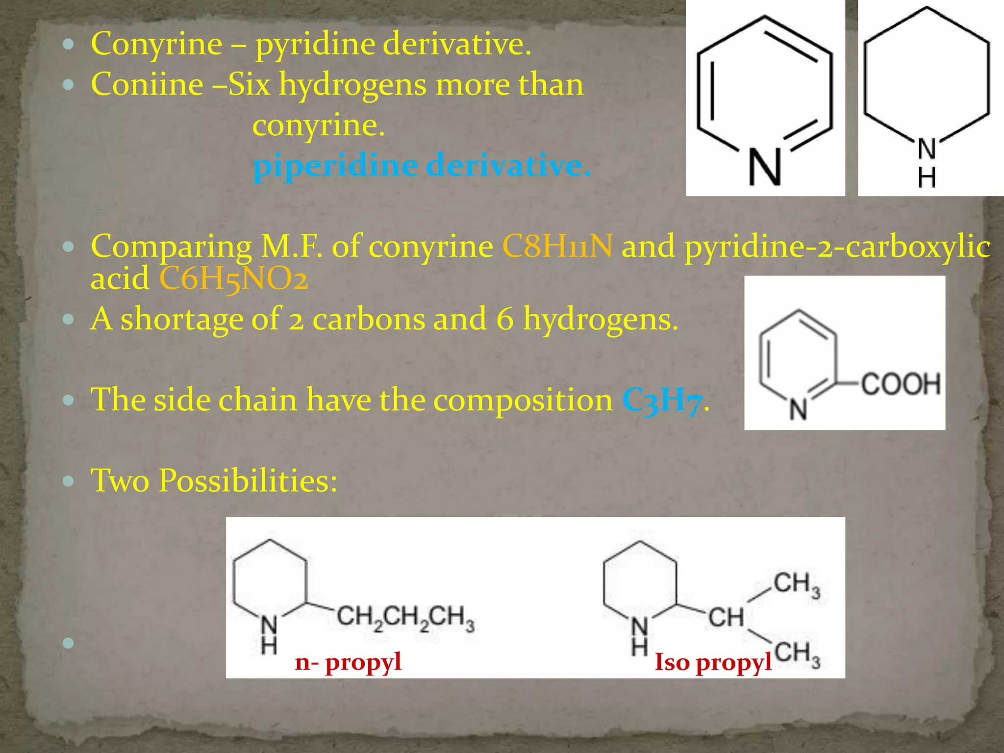Coniine - Structural elucidation | PPTX
