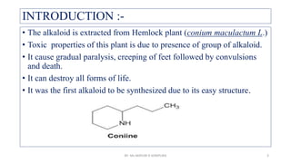 Coniine structure elucidation SLIDESHARE sem 5 bsc | PPTX