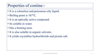 Coniine structure elucidation SLIDESHARE sem 5 bsc | PPTX | Chemistry ...