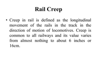 Coning of Wheels in Railways & Rail Creep | PPTX