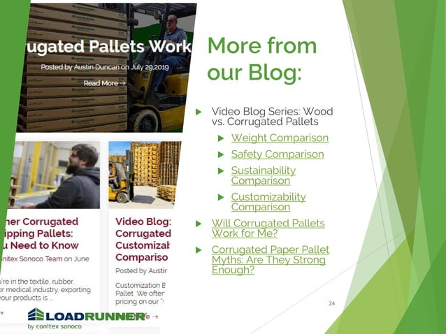LoadRunner Corrugated Paper Pallets: Engineered Packaging | PPT
