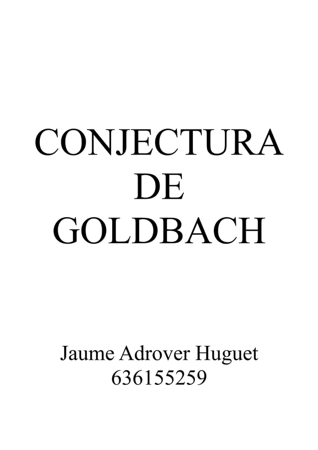 Conjectura de goldbach | ODT | Science
