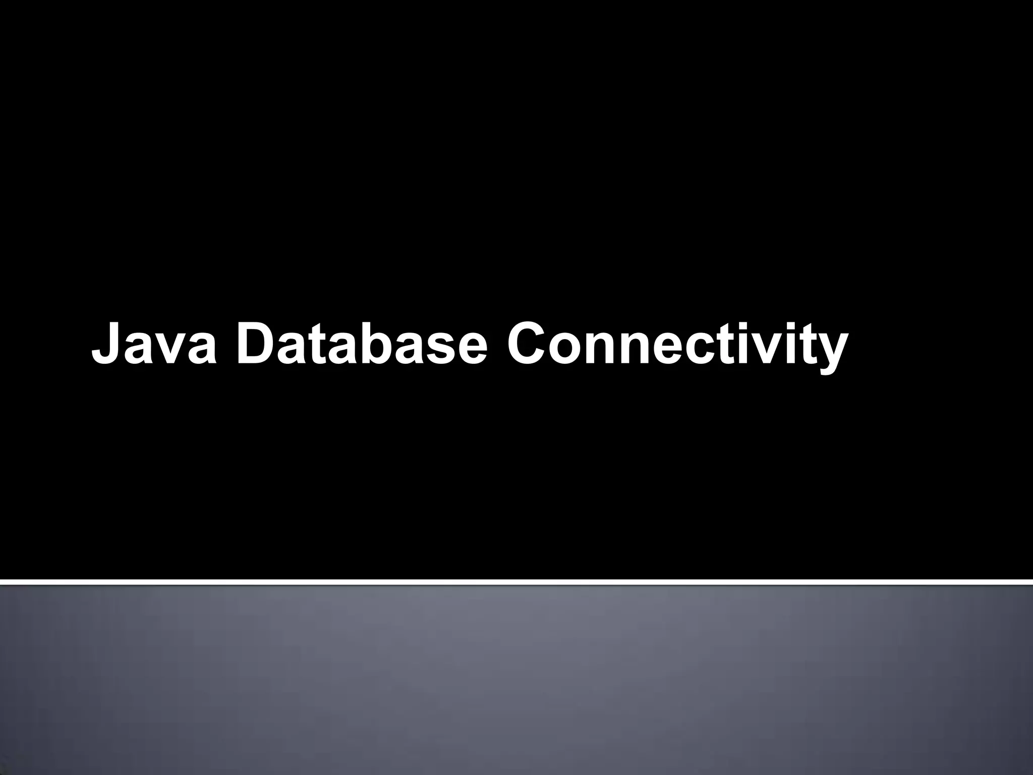 Java Database Connectivity | PPT