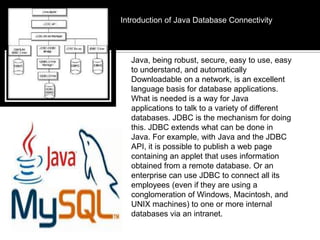 Java Database Connectivity | PPTX | Programming Languages | Computing