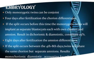 Conjoined Twins Embryology