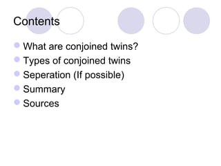 Types Of Conjoined Twins