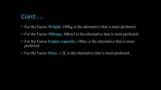 Conjoint analysis for Motorbike's Features using IBM SPSS | PPT