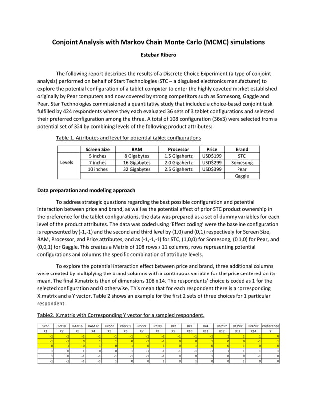 Conjoint analysis with mcmc | PDF