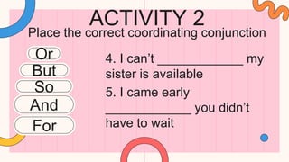 conjuctions PowerPoint for english subject pptx | PPTX