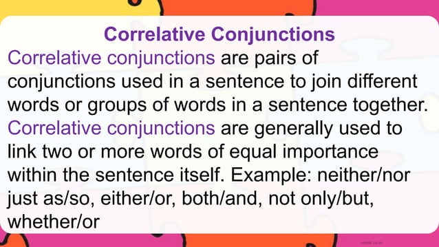 conjuctions PowerPoint for english subject pptx | PPT