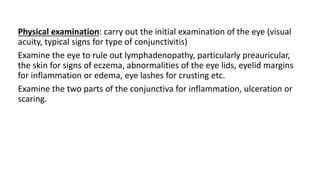 CONJUCTIVITIS of the human eye for certificate nurses | PPTX