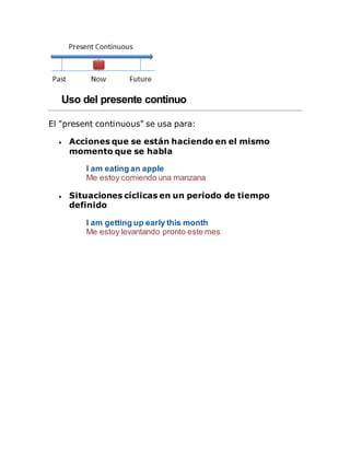 Conjugación del presente continuo | PDF