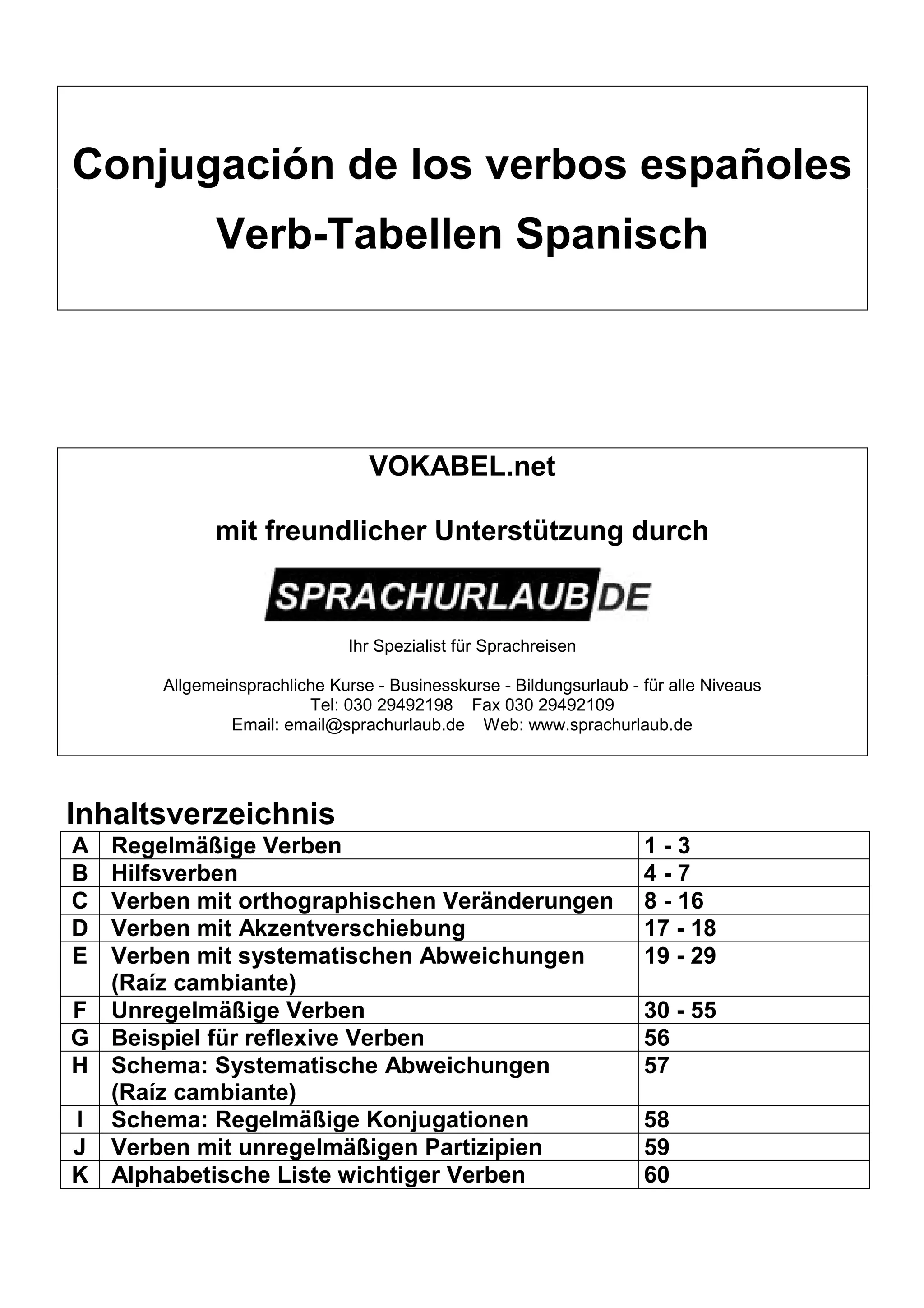 Conjugación de verbos españoles | PDF
