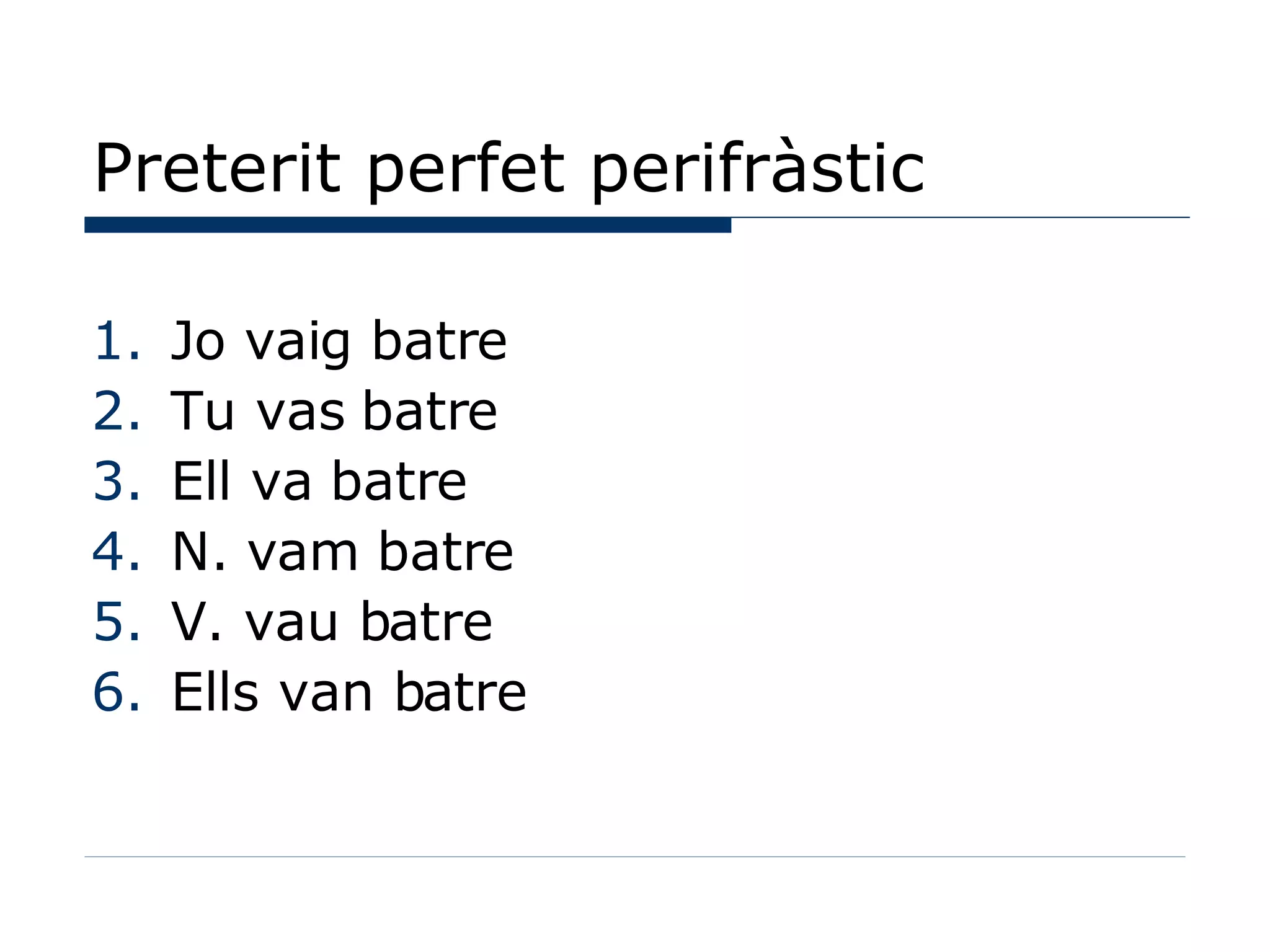 Conjugacio verbal | PPT