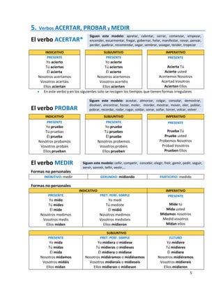 Conjugacion verbos regulares e irregulares | PDF