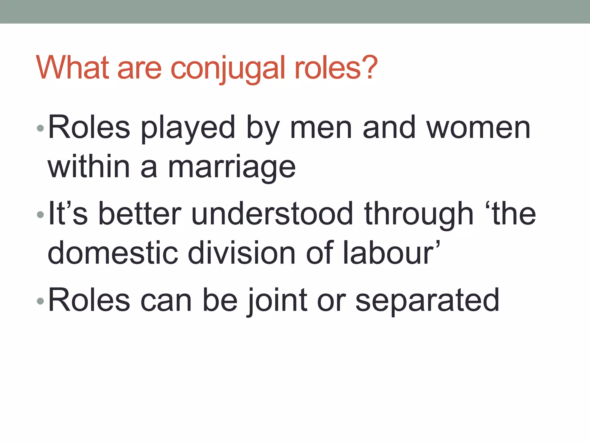 Conjugal roles | PPT