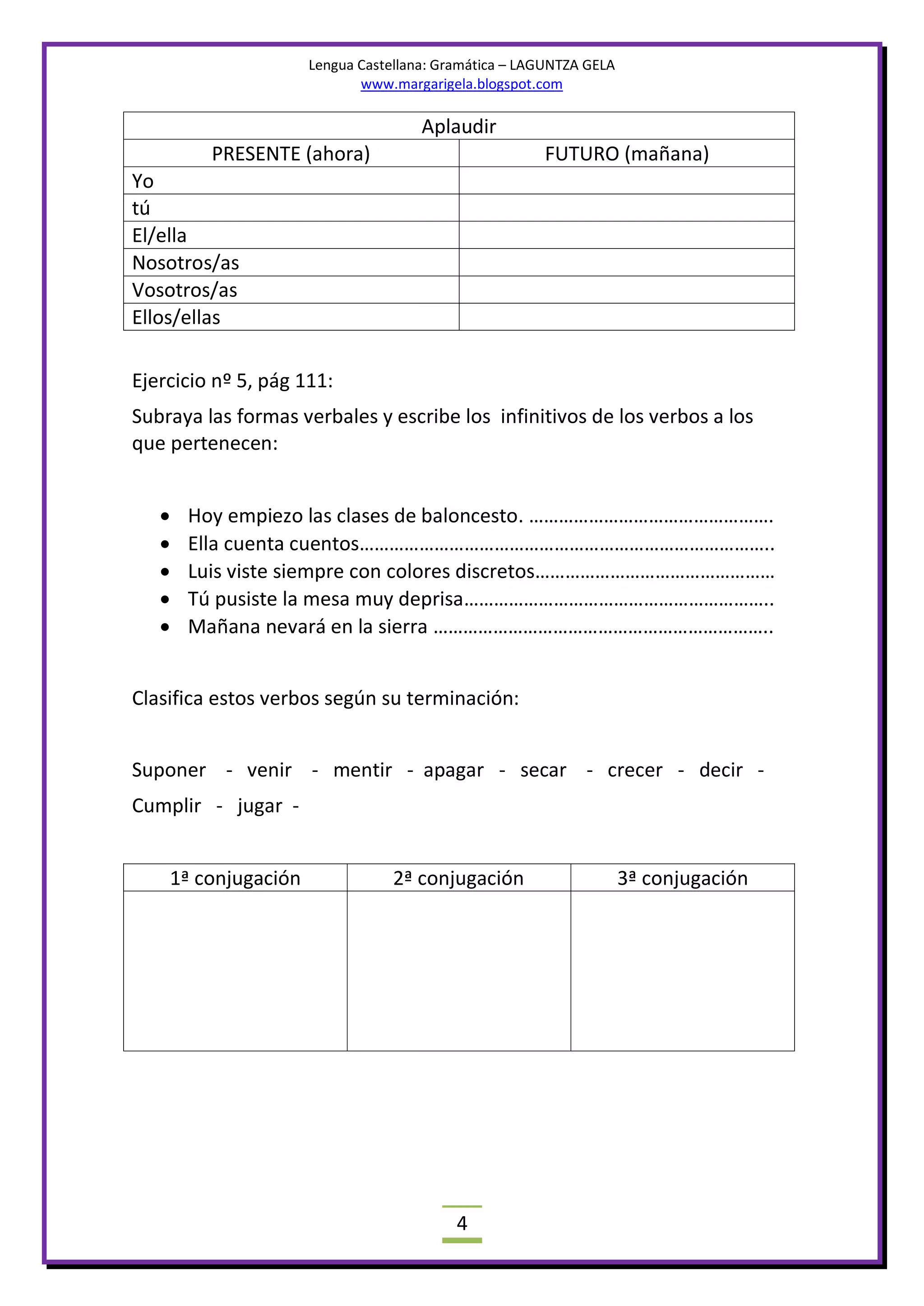 Conjugar los verbos en futuro | PDF