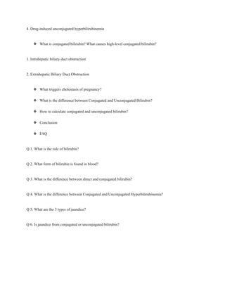 What is the Difference Between Conjugated and Unconjugated Bilirubin? | PDF