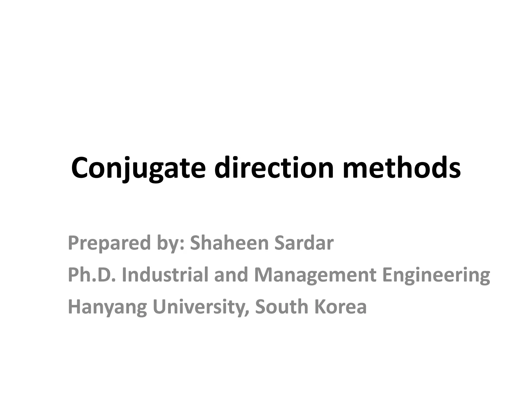 Conjugate direction methods | PPT