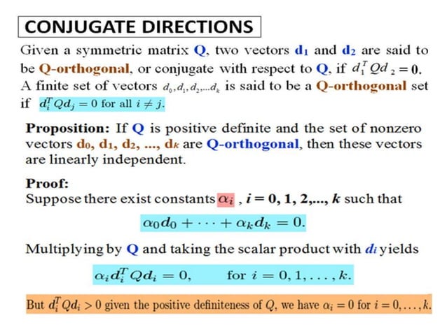 Conjugate direction methods | PPT