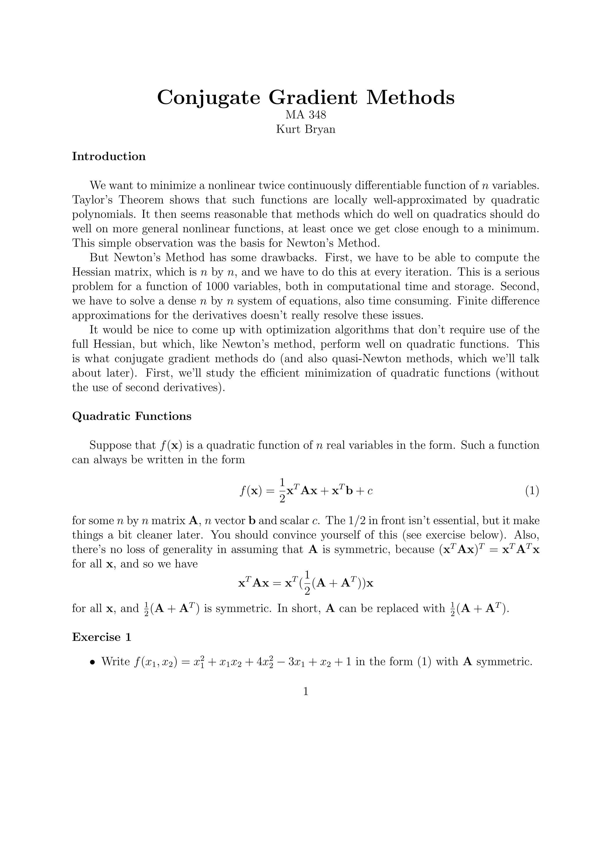 Conjugate Gradient Methods | PDF | Physics | Science