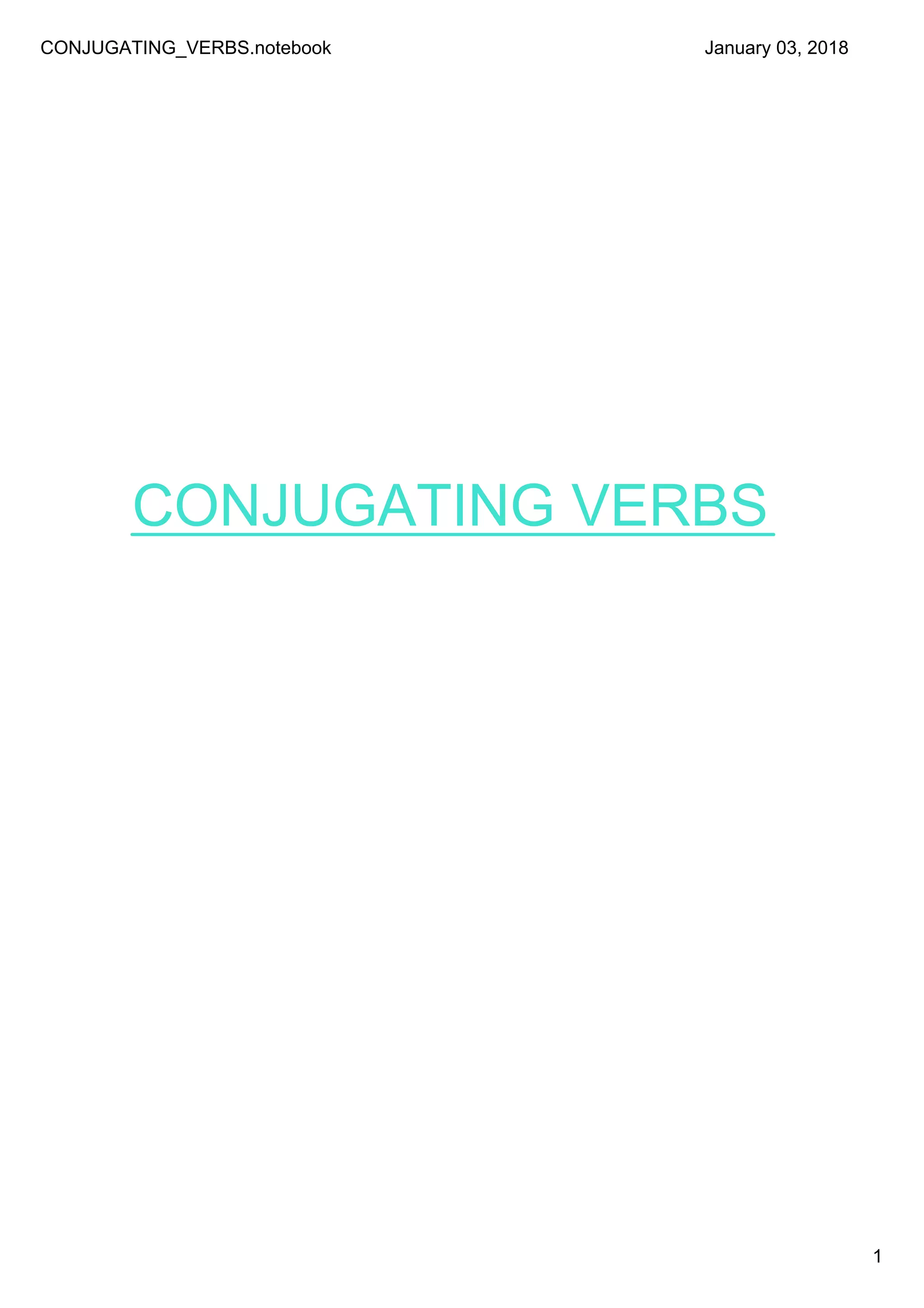 Conjugating verbs pdf | PDF