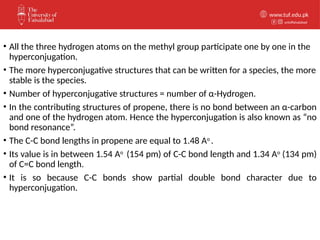 Conjugation and hyperconjugation 2.pptxorganic chemistryorganic ...
