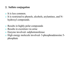 Conjugation reaction phase ii-metabolism,,according to pci syllbus | PPTX
