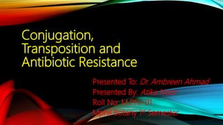 Conjugation, transposition and antibiotic resistance | PPTX ...