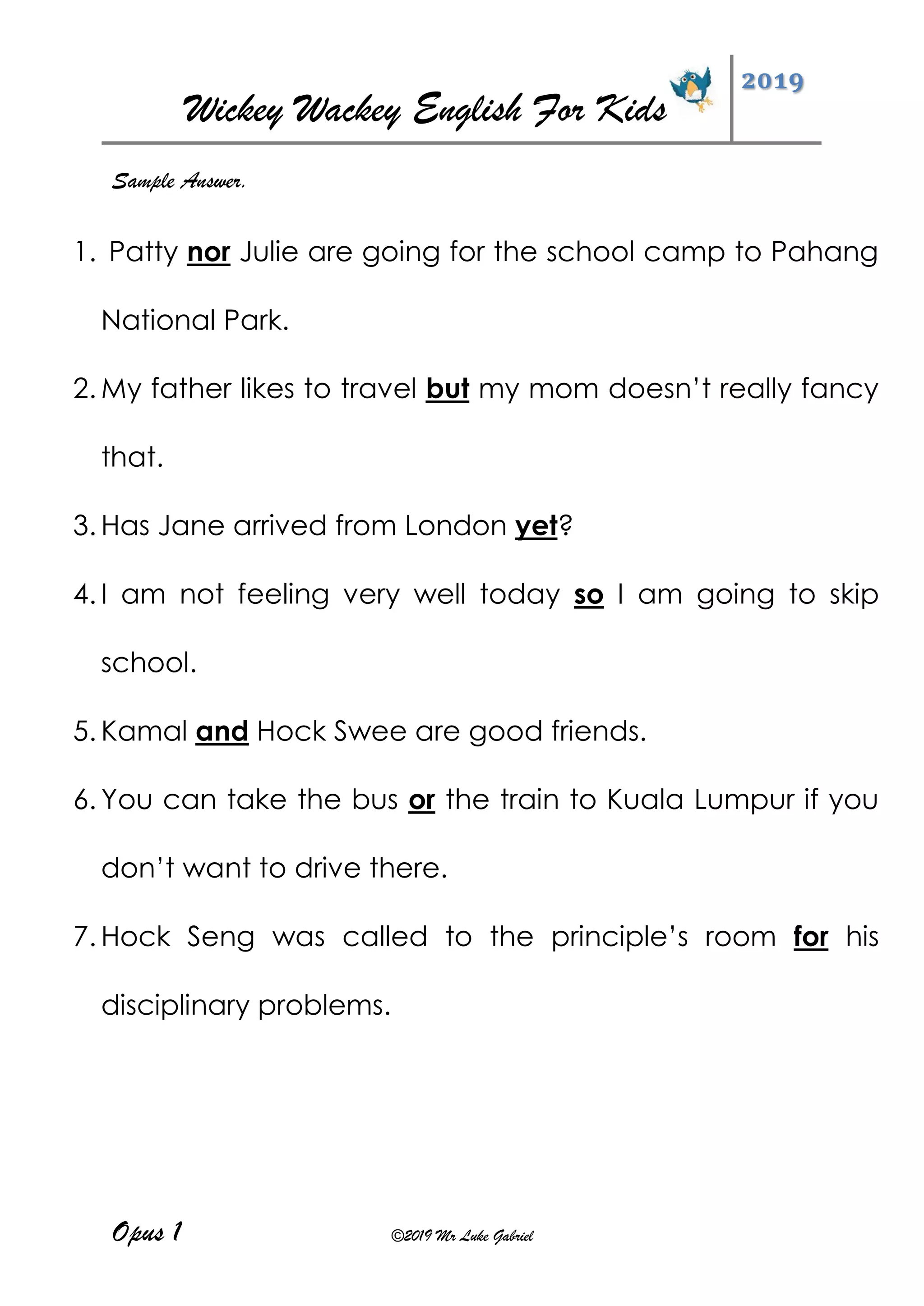 UPSR GRAMMAR WORKSHEET | PDF