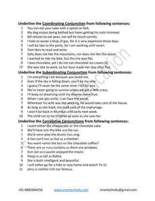 Conjunction assignment | PDF