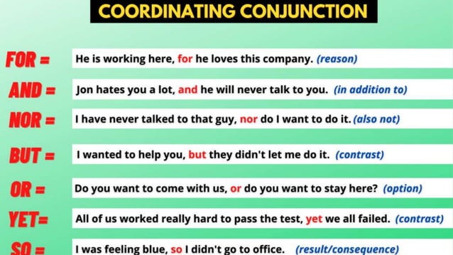 GRAMMAR TOPIC: CONJUNCTION PARALLEL STRUCTURE | PPTX