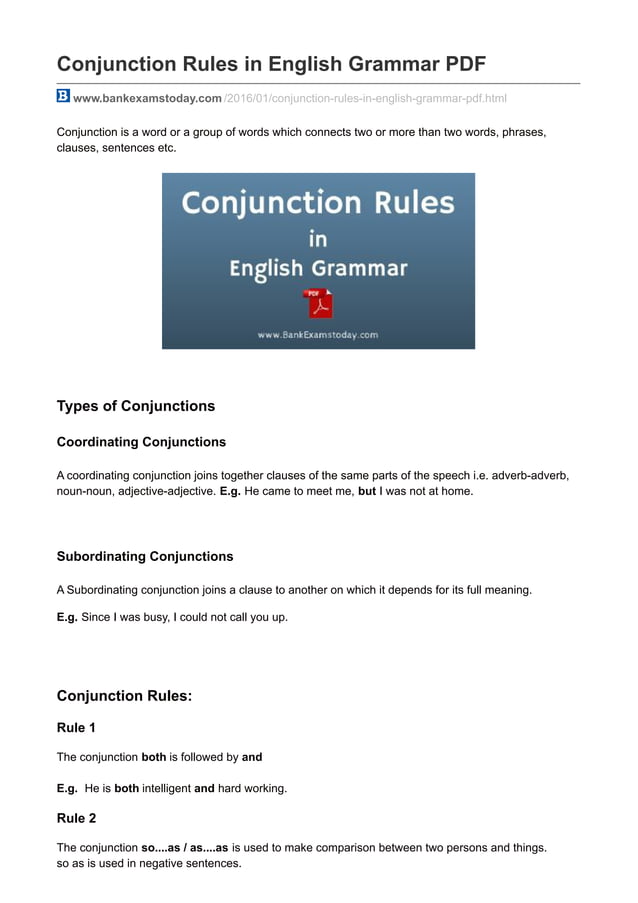Conjunction rules in detail | PDF