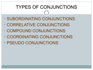 Conjunctions presentation by Hasnain Ali | PPT
