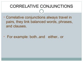 Conjunctions presentation by Hasnain Ali | PPT