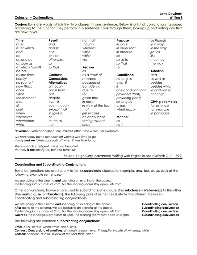 Conjunctions | PDF