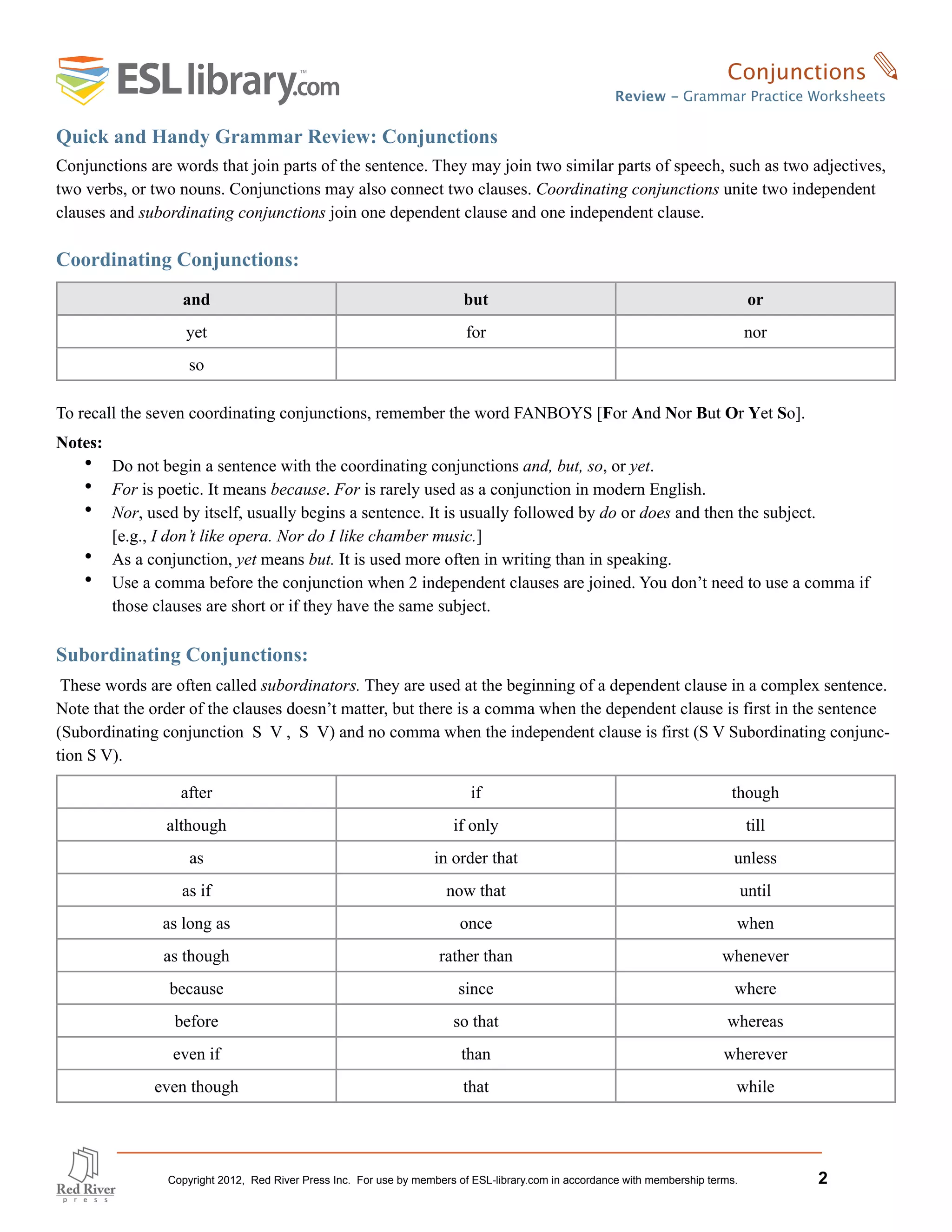 Conjunctions | PDF