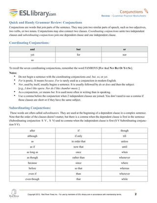 Conjunctions | PDF