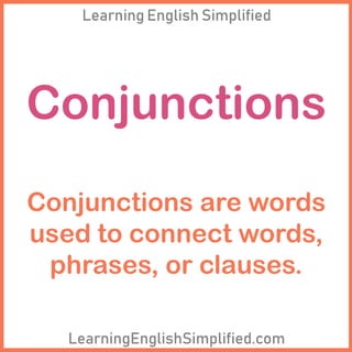 Learn 15 highly useful Conjunctions in English | PDF