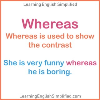 Learn 15 highly useful Conjunctions in English | PDF
