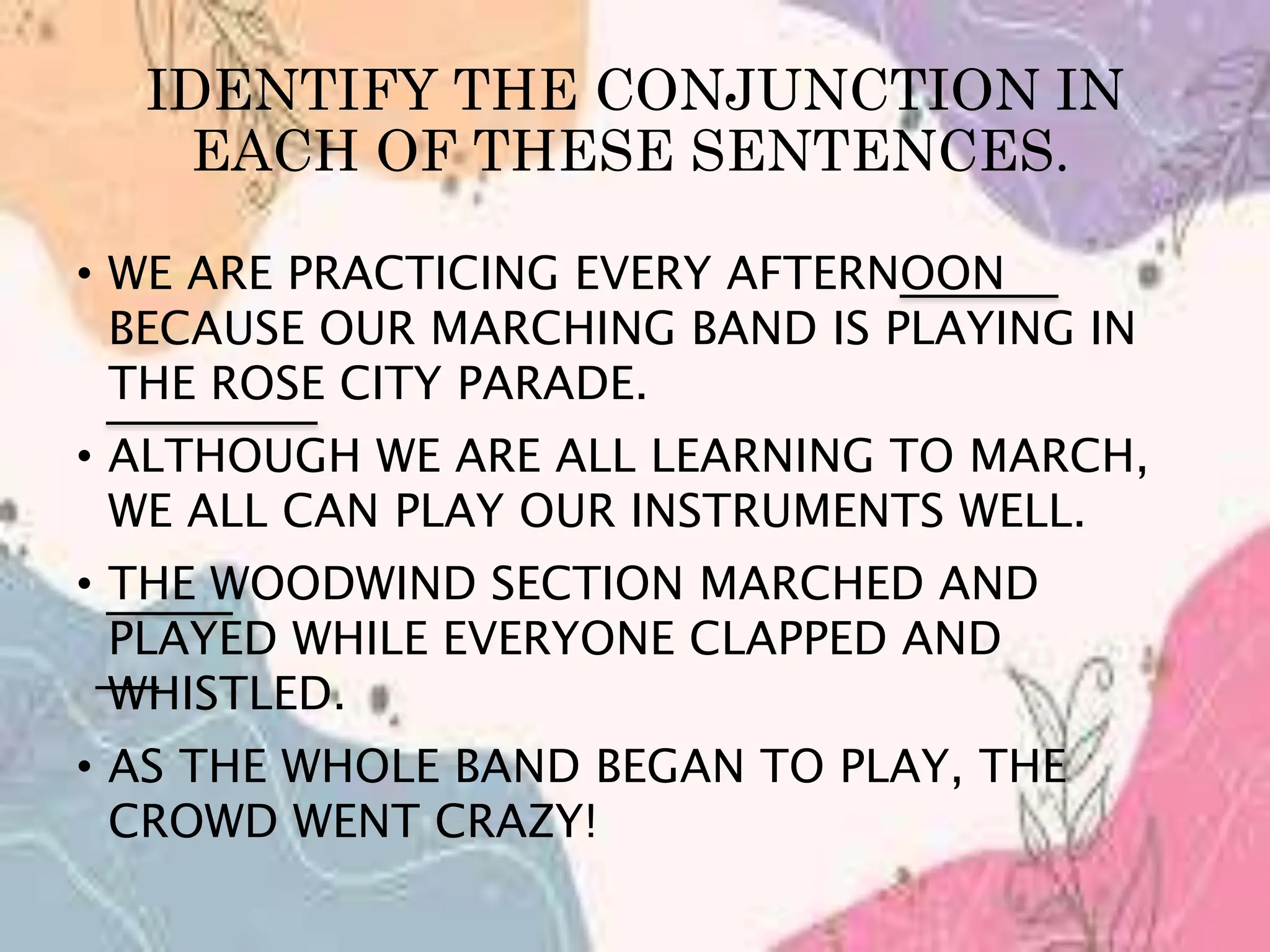 Coordinating and subordinating Conjunctions for grade 6 | PPT