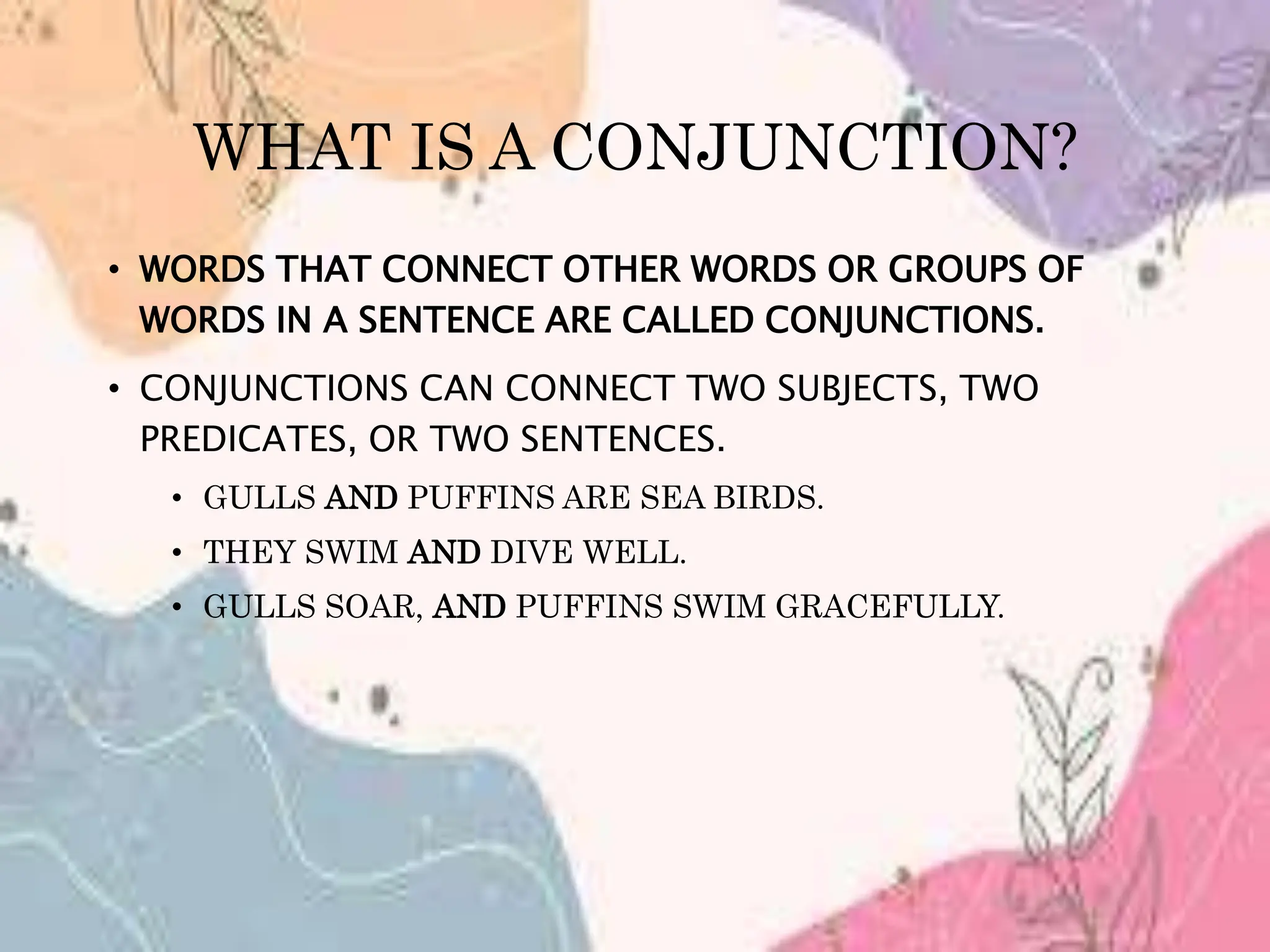Coordinating and subordinating Conjunctions for grade 6 | PPT