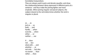 Conjunctions in English as a grammar lesson | PPT