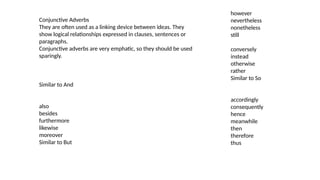 Conjunctions in English as a grammar lesson | PPT