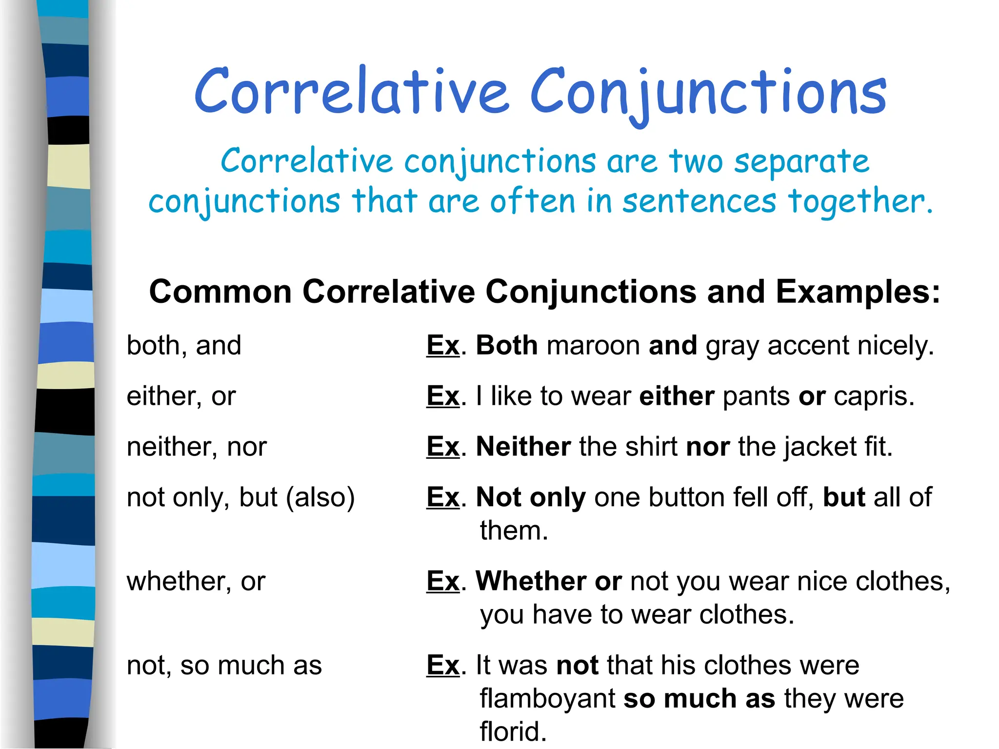 conjunctions in the sentences.presentation | PPT