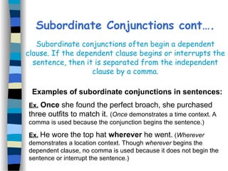 conjunctions in the sentences.presentation | PPT