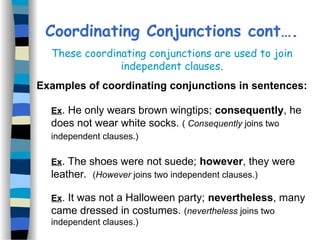 conjunctions in the sentences.presentation | PPT